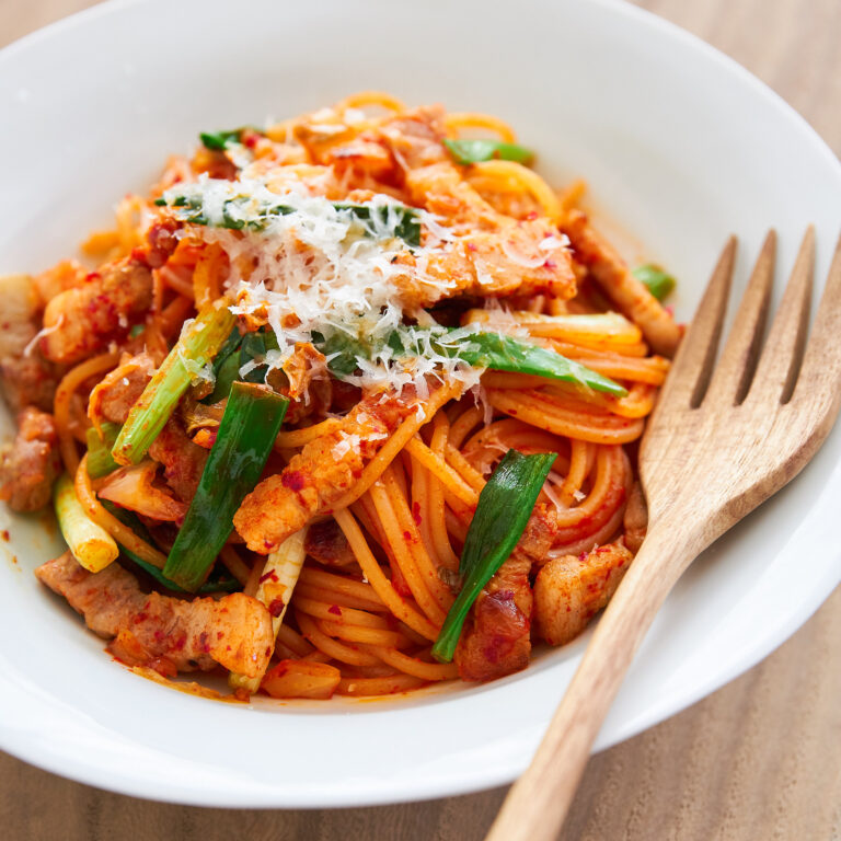 Kimchi Pasta Recipe in Just 10-Minutes - Easy Weeknight Pasta