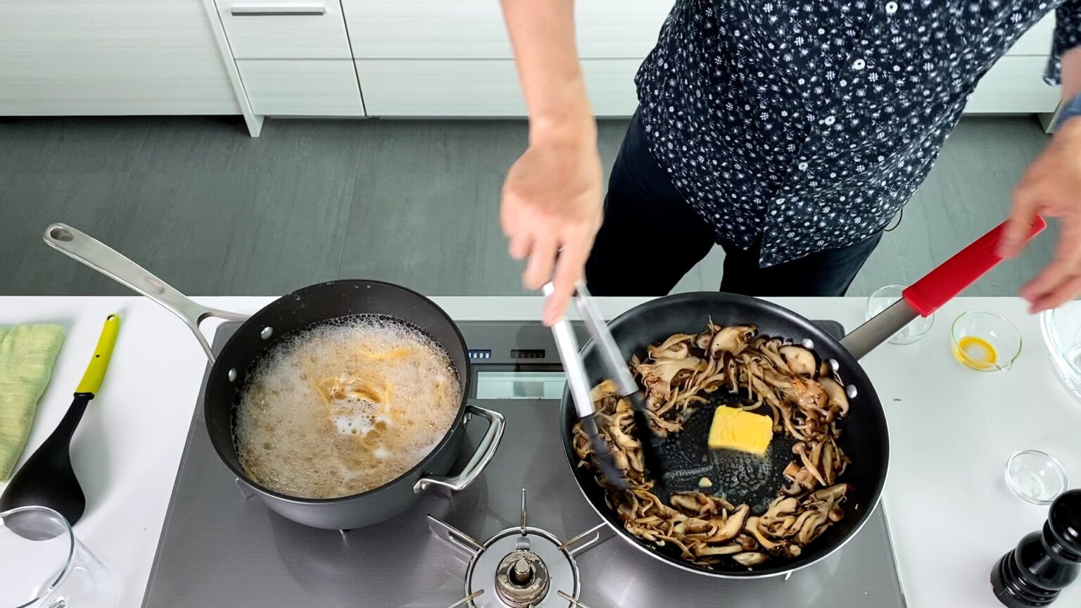 Butter Soy Sauce Pasta with Mushrooms - Japanese Pasta