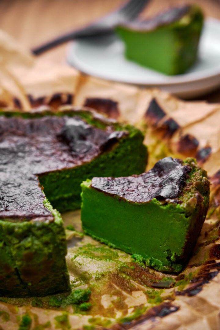 Matcha Basque Cheesecake - Green Tea Cheesecake
