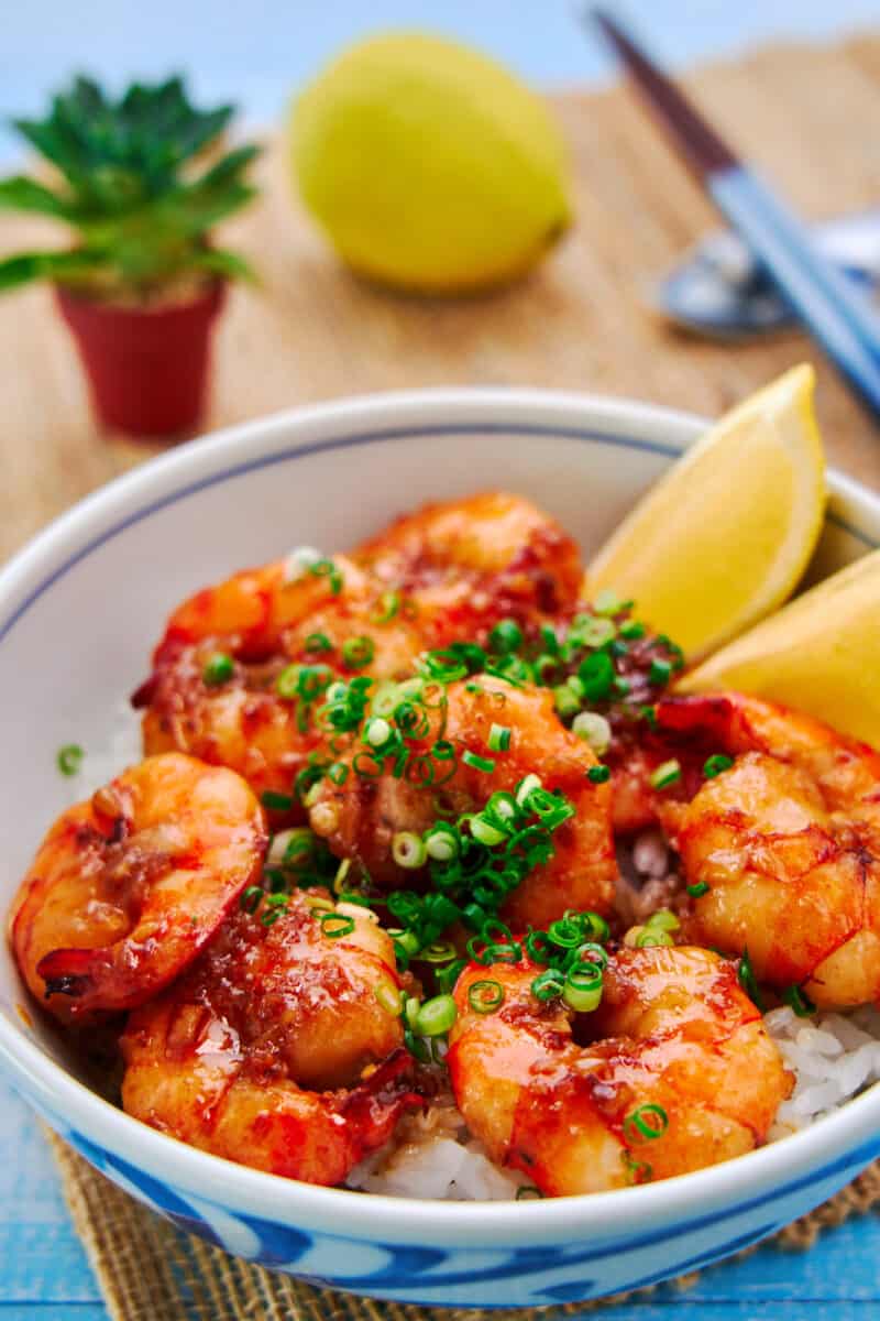 EASY Shrimp Rice Bowl with Garlic Butter Sauce
