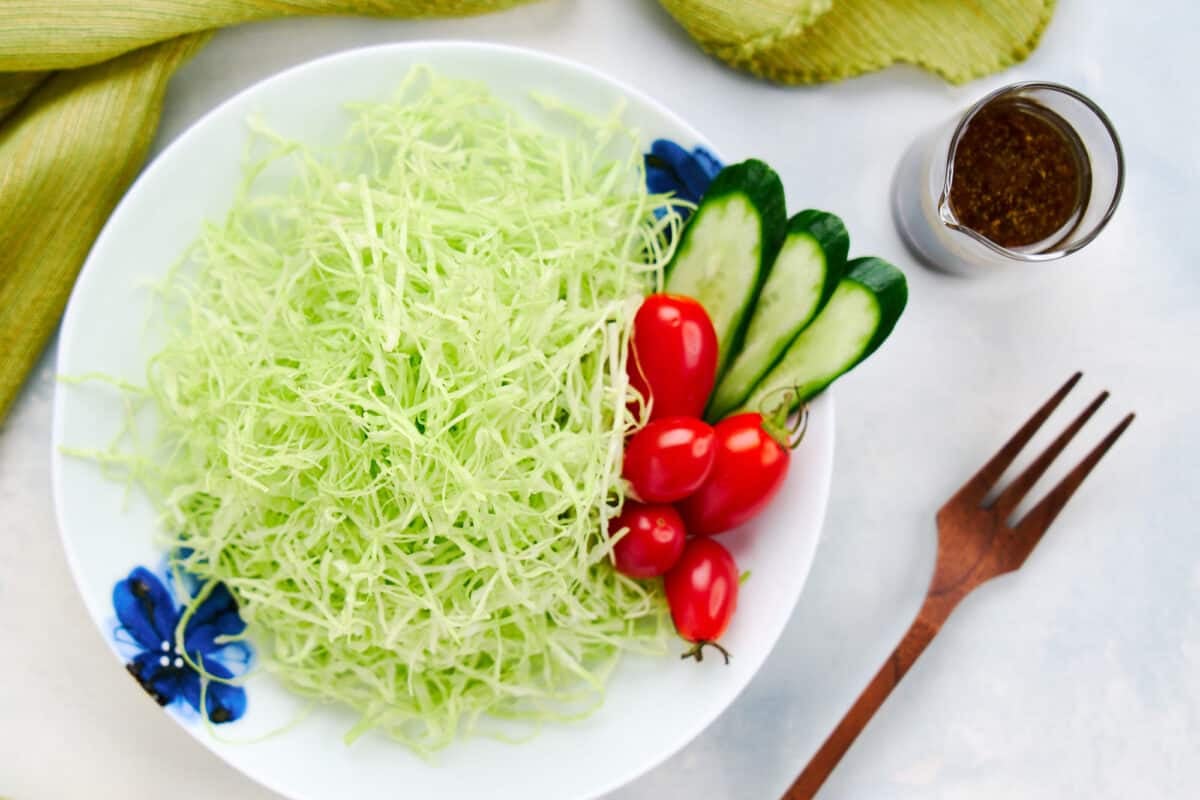 Shredded Cabbage Salad - Japanese Salad for Tonkatsu