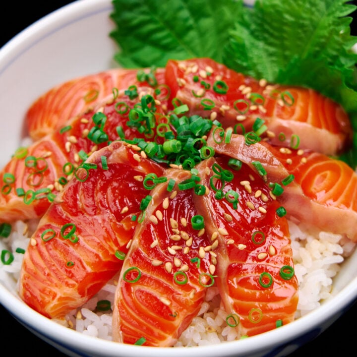 Marinated Salmon Sashimi Donburi